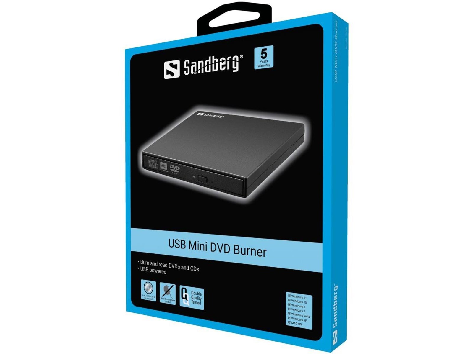 Sandberg USB Mini DVD Burner - DVD-RW drev - DVD-RW (Brenner) - USB 2.0 ...