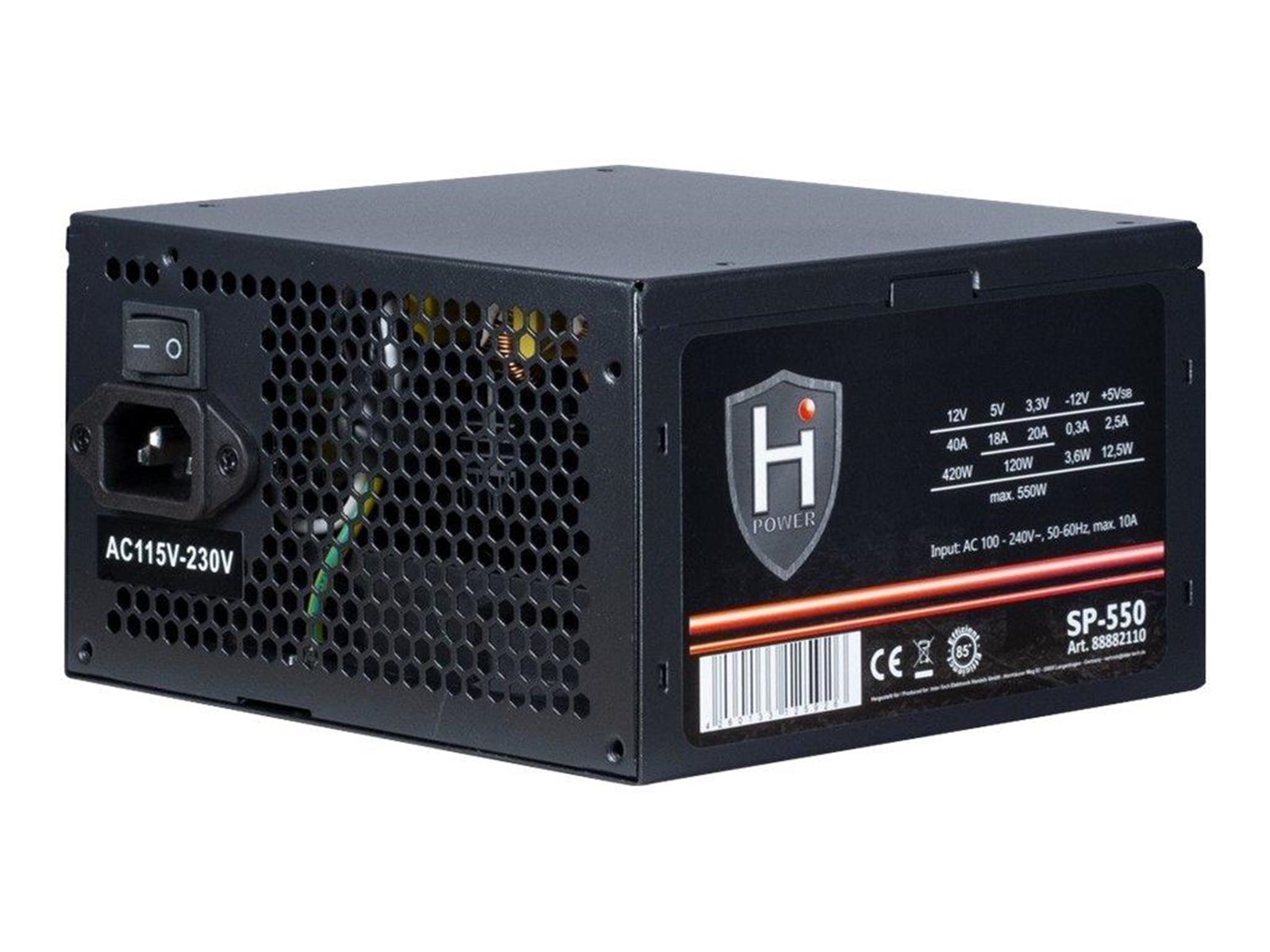 Inter-Tech HiPower SP-550 Strømforsyning (PSU) - 550 Watt - 120 mm ...