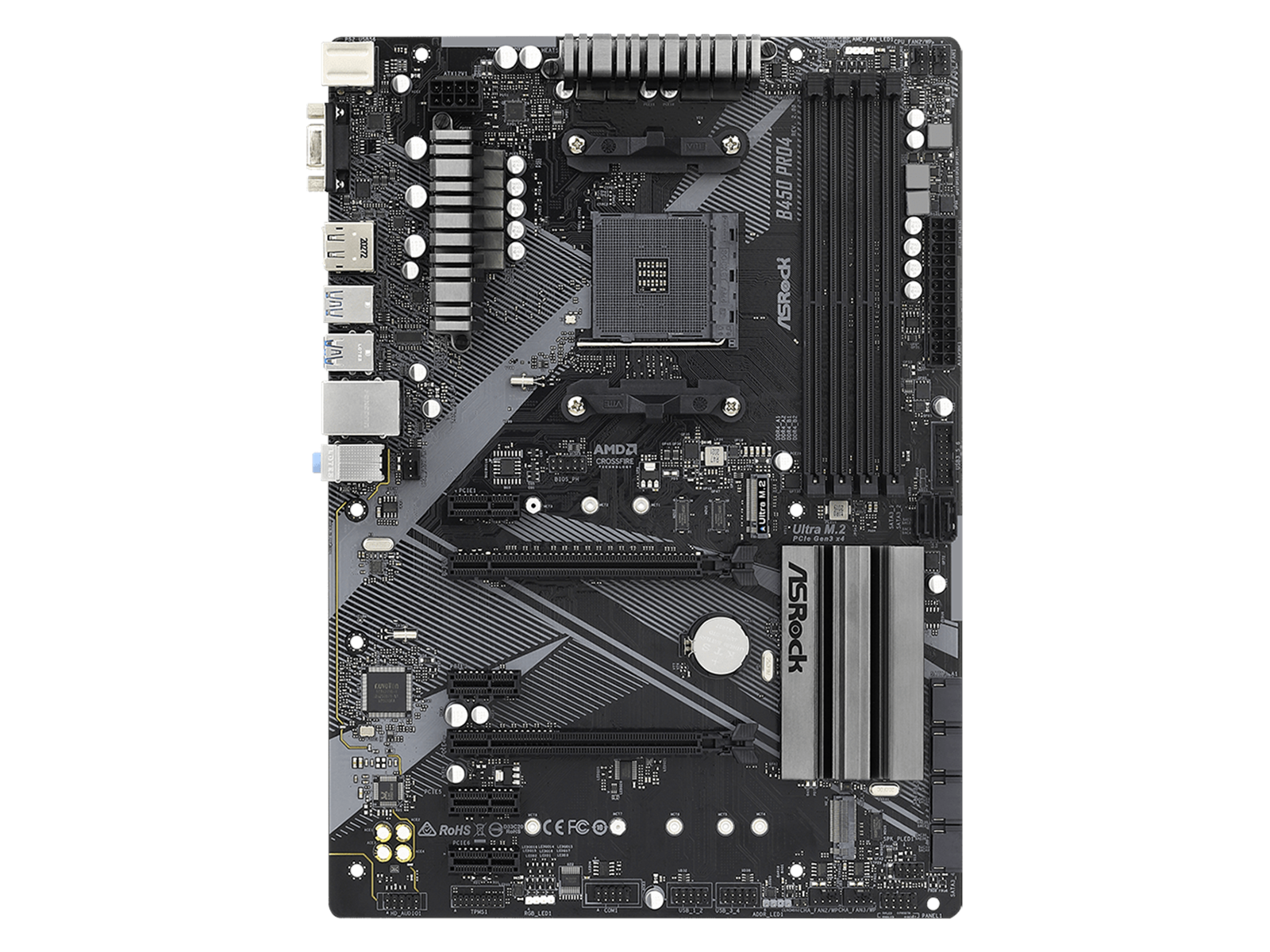 ASRock B450 Pro4 R2.0 Hovedkort - AMD B450 - AMD AM4 socket - DDR4 RAM ...