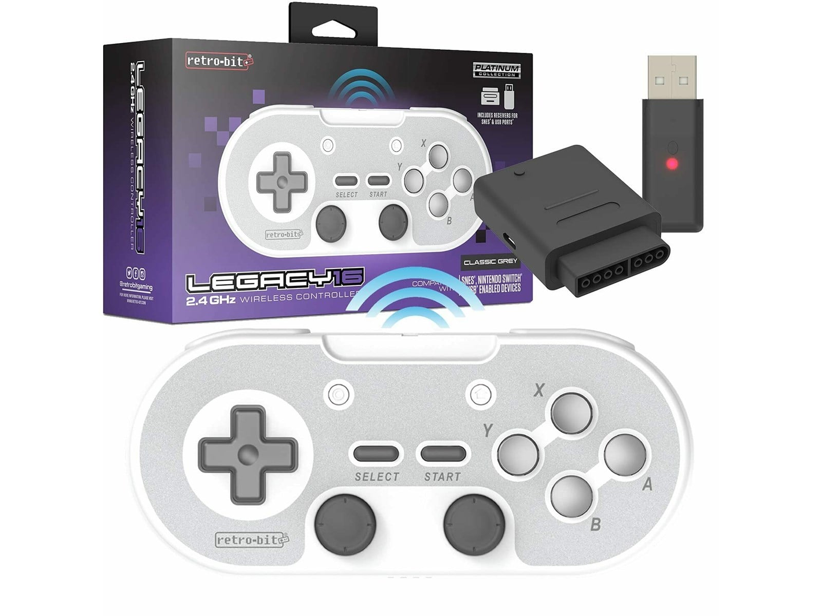 Retro-Bit Legacy 16 Wireless - Grey - Wireless Controller - Android