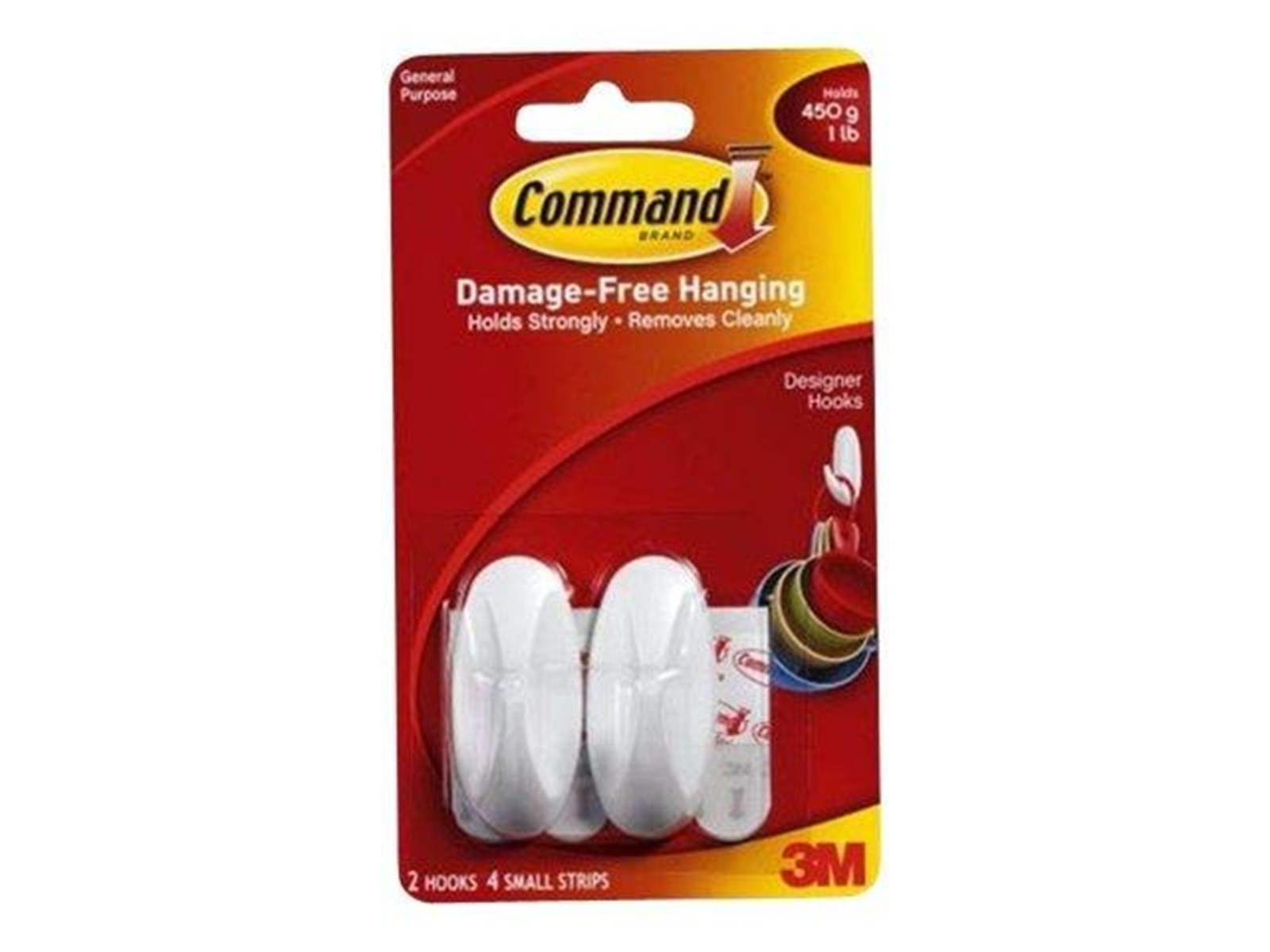 3M Command Designer Hooks Small Selvklebende krok (en pakke 2)