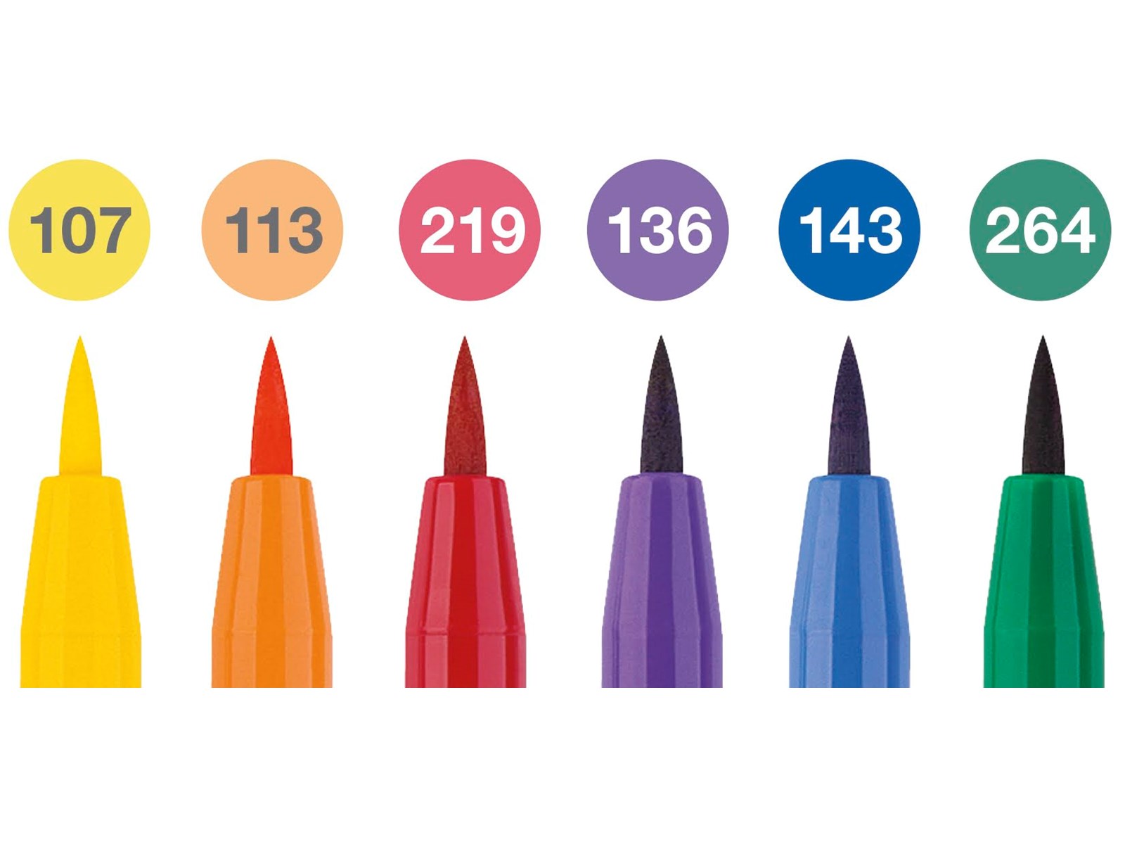 Faber-Castell India ink Pitt Artist Pen B colour 6x | Billig