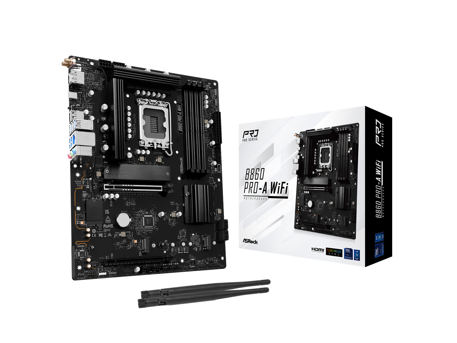 ASRock B860 Pro-A WiFi Hovedkort - Intel B860 - Intel LGA1851 - DDR5 ...