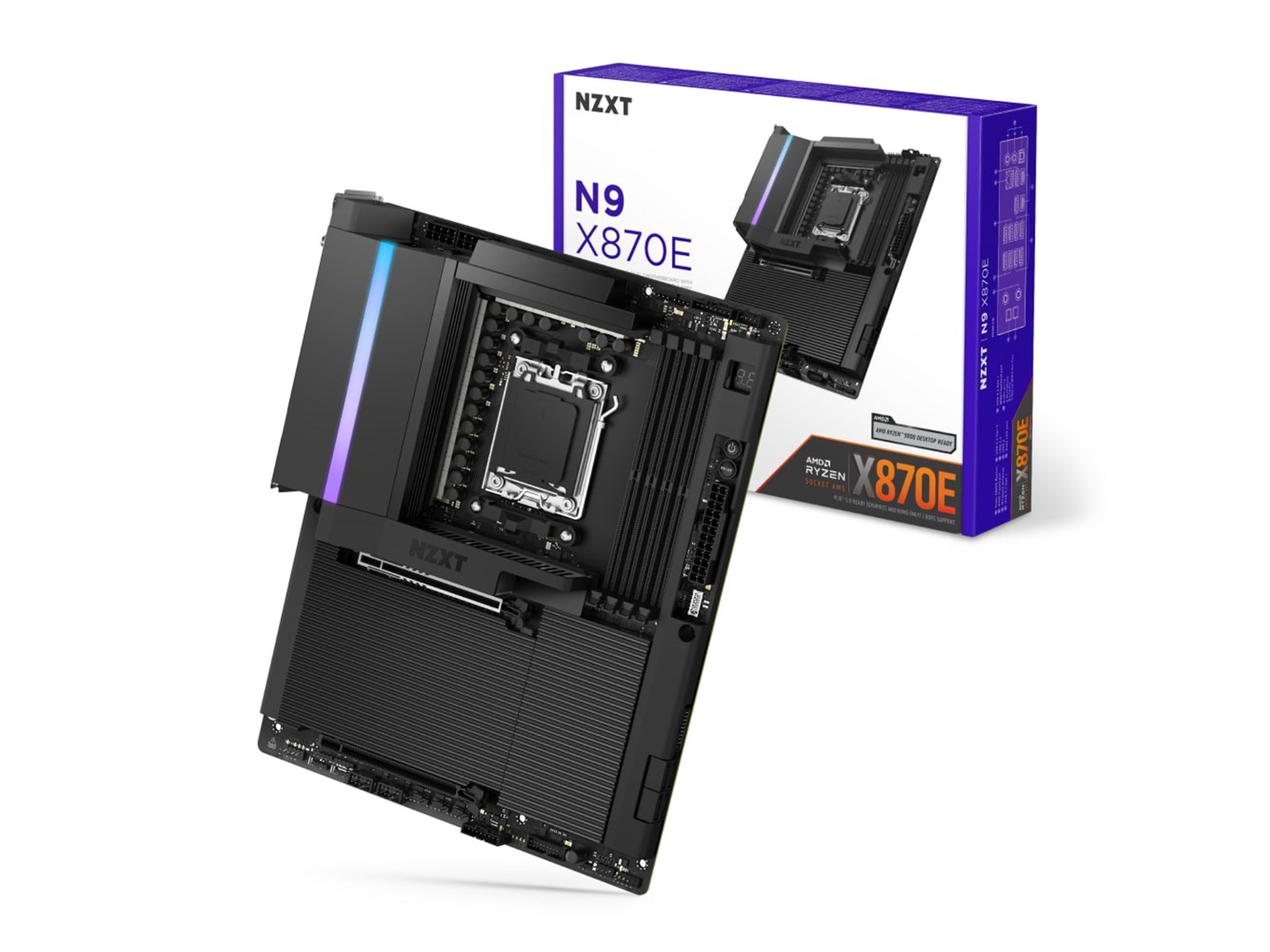 NZXT N9 X870E Black Hovedkort - AMD X870E - AMD AM5 socket - DDR5 RAM - ATX