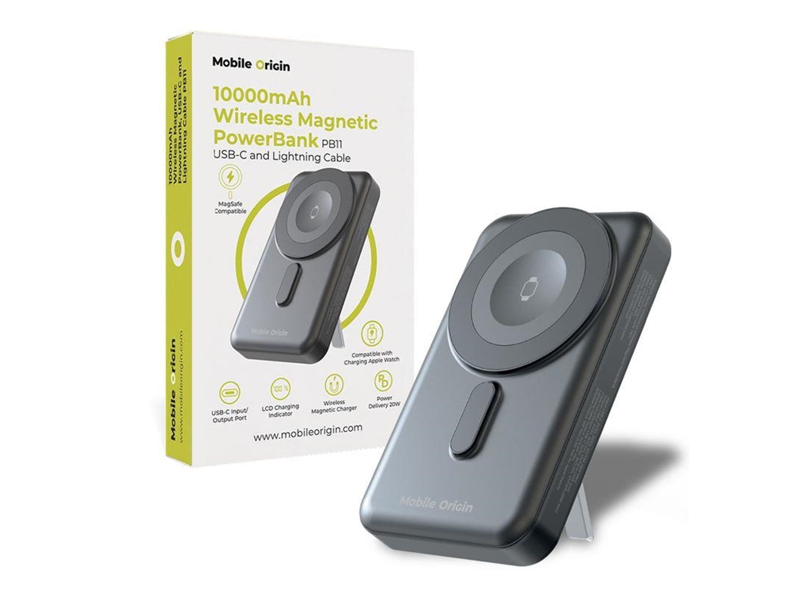 Mobile Origin Wireless Magnetic PowerBank 10000mAh - USB-C and ...