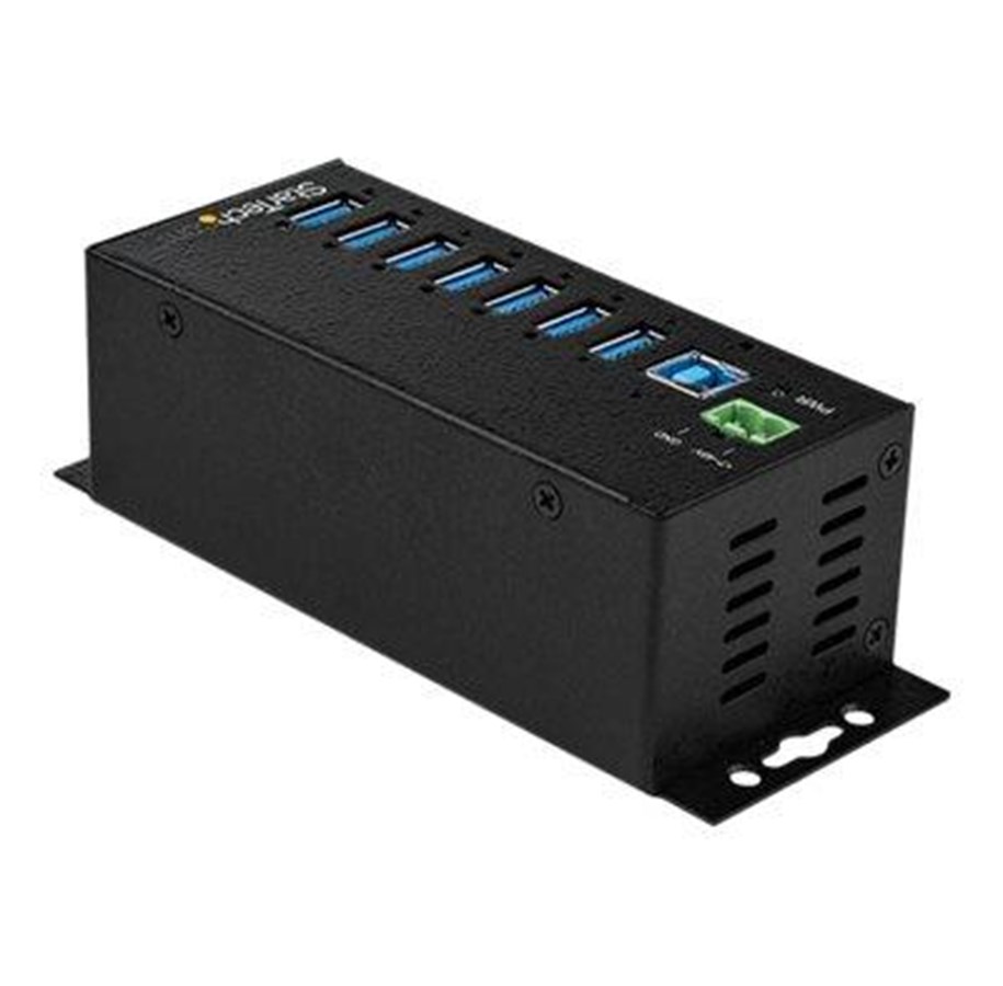 StarTech.com 7-Port Industrial USB 3.0 Hub with External Power Adapter ...
