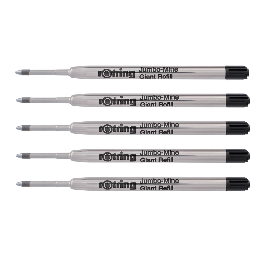 Rotring Jumbo Ballpoint Pen Refills | Black Ink | Medium Point (1.0mm ...