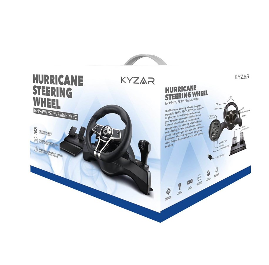 Kyzar PlayStation Steering Wheel - Wired Steering wheel & Pedal set ...