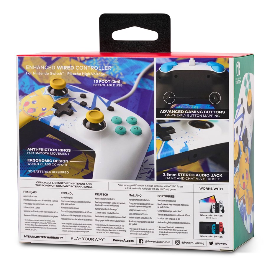 PowerA Enhanced Wired Controller for Nintendo Switch - Pikachu High ...