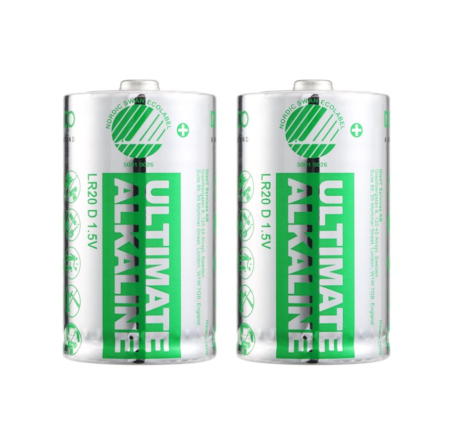Deltaco Ultimate battery - Nordic Swan ecolabelled - 2 x D / LR20 ...